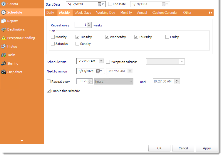 How do I setup a Package Reports Schedule for Tableau Reports in ATRS?