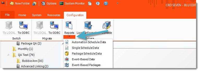 Can I generate a report of all the schedules in the CRD system?