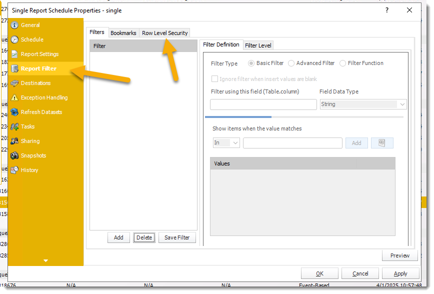 How do I use a Dataset ID in a Power BI schedule?