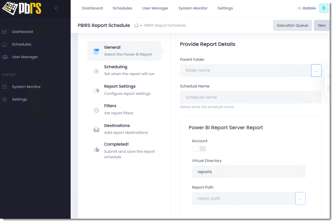 How do I create a Single schedule for a Power BI on Premise report in ...