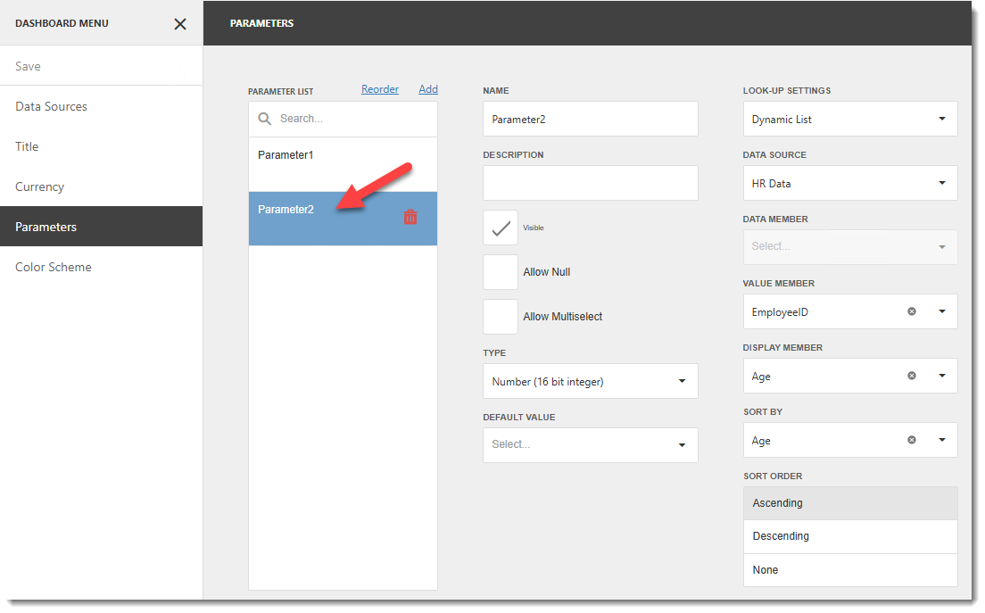 How do I create Cascading Parameters in a Dashboard?