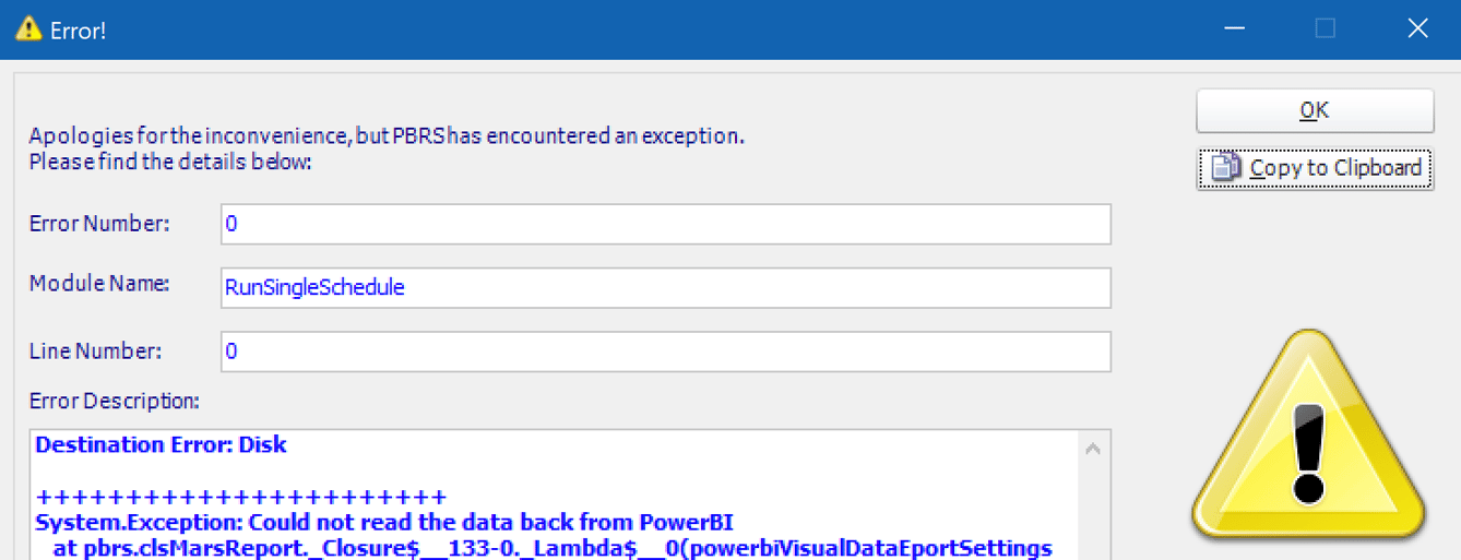 Power BI Exports to Excel and CSV are failing