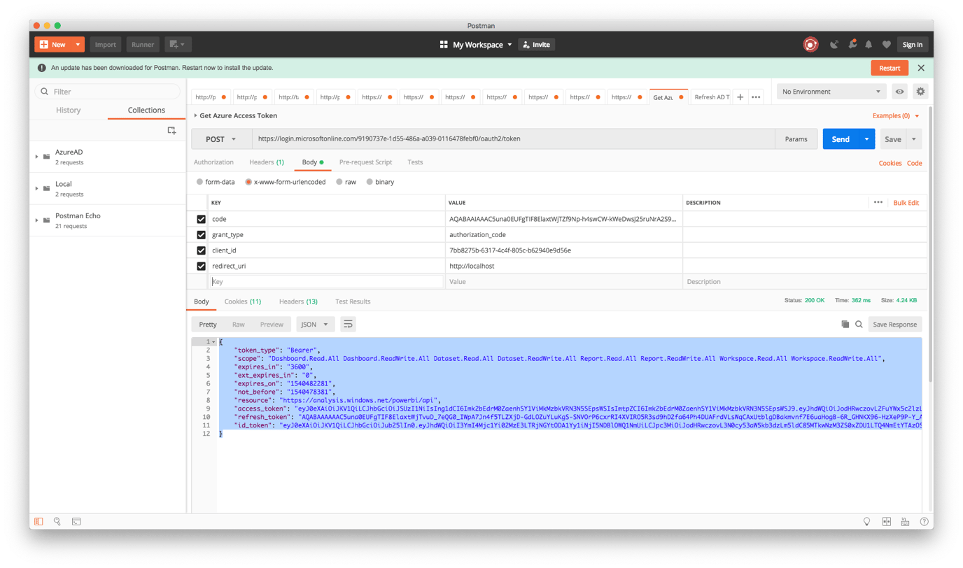How to Validate an Azure AD Account Using Postman?