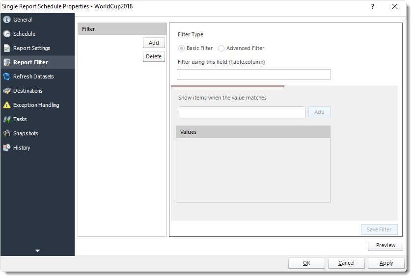 How do I setup Single Report Schedule for Power BI in PBRS?