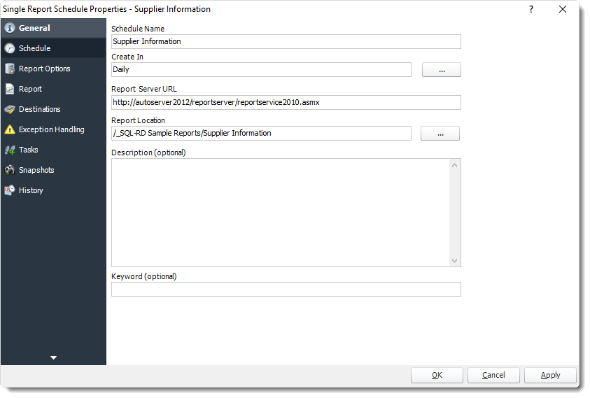 How do I setup Single Report Schedule for SSRS in PBRS?
